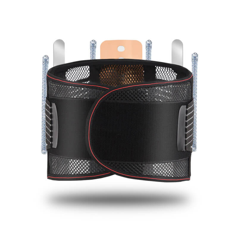 LumbarStretch™ Stretchy Mesh Back Brace with Steel Plate, Splints and ...